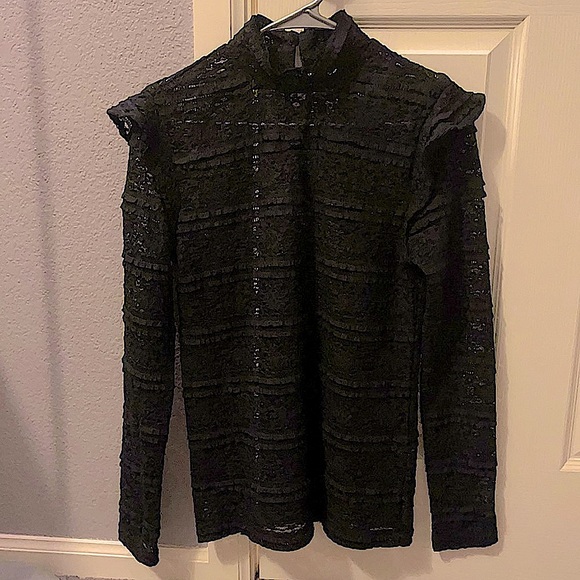 Melrose and Market | Tops | Black Lace Goth Mock Neck Long Sleeved ...